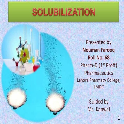 Solubilization By NOUMAN FAROOQ ( Lahore Pharmacy College ) | PPTX