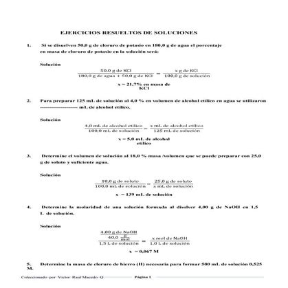 Hoja De Trabajo Con Respuestas De Soluciones