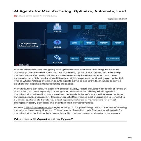 Ai Agents For Manufacturing Optimize Automate Lead 3 2pdf