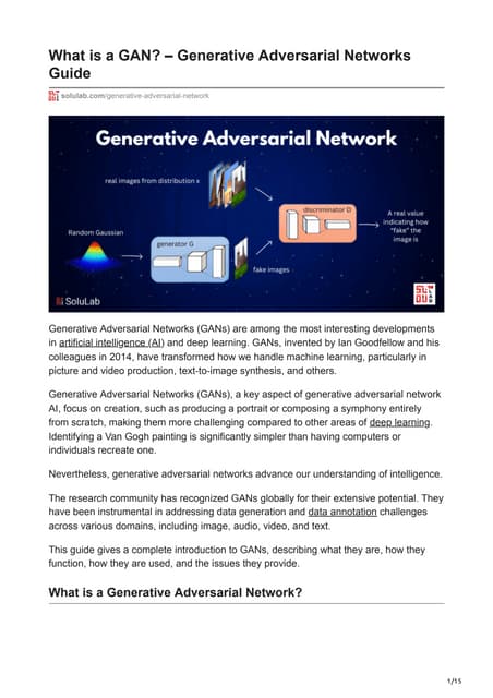 Introduction To Generative Adversarial Networks Gans Ppt