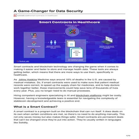How Smart Contracts in Healthcare Enhance Trust & Efficiency | PDF