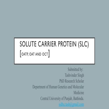 Solute Carrier Protein (SLC) and Drug Transport | PPTX