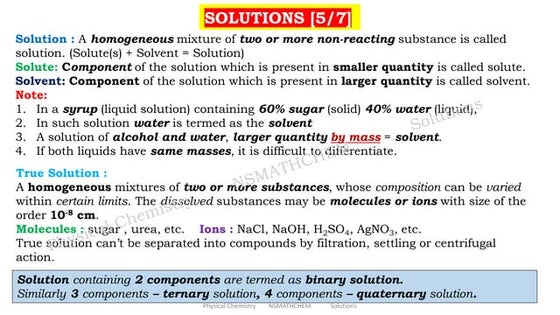 CHEMISTRY 12 solutions.pptx for class 12 | PPTX