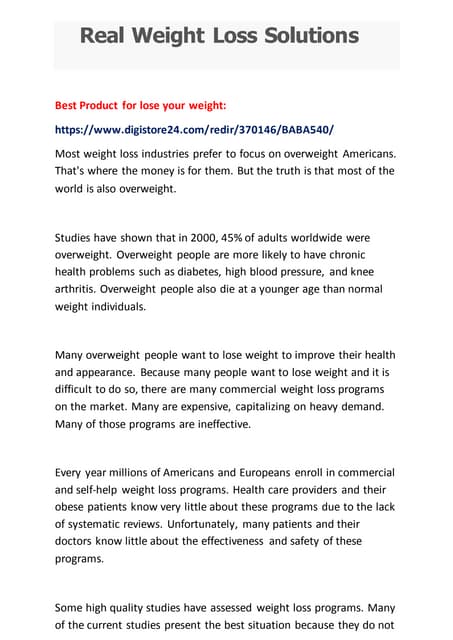 REAL WEIGHT LOSS | PDF