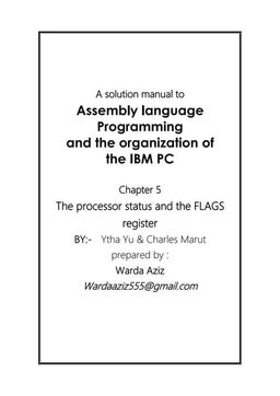 assembly language programming and organization of IBM PC" by YTHA YU | PDF