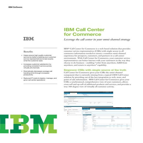 IBM Call Center for Commerce | PDF | Logistics | Business