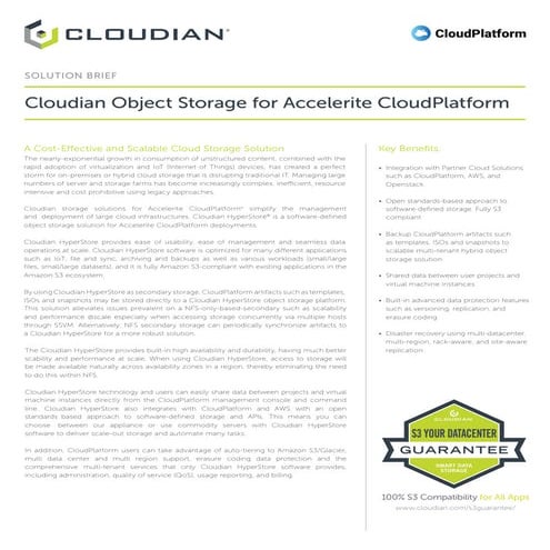 Cloudian Object Storage For Accelerite Cloudplatform Pdf Cloud Computing Internet