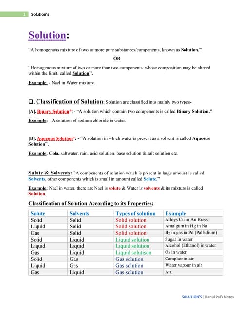 CHEMISTRY 12 solutions.pptx for class 12 | PPTX