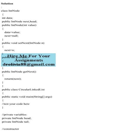 Solutionclass Intnode Int Data Public Intnode Nextheadpdf 