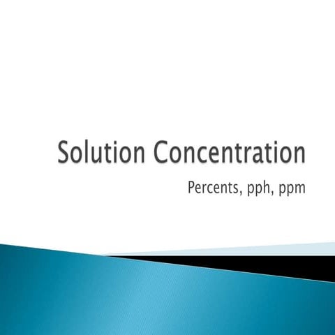 Solution concentration | PPTX