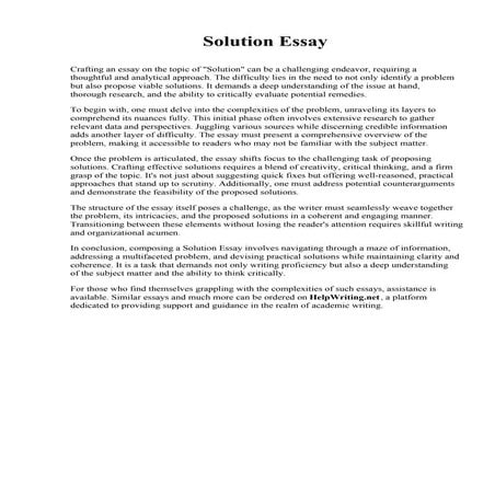 Problem And Solution Essay Examples.pdf
