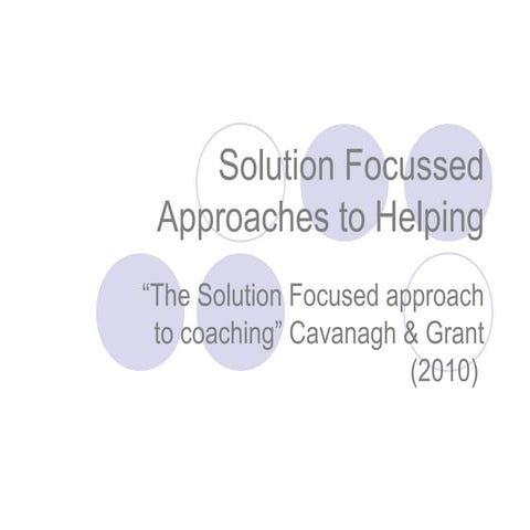 Solution focussed approaches to helping | PPT