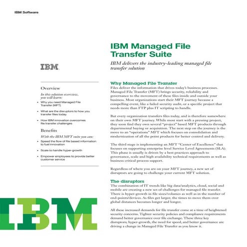 IBM Managed File Transfer Suite | PDF