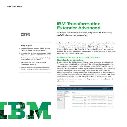 IBM Transformation Extender Advanced | PDF