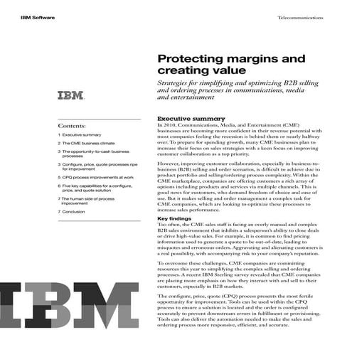 IBM Protecting Margins and Creating Value in Communications, Media, and ...