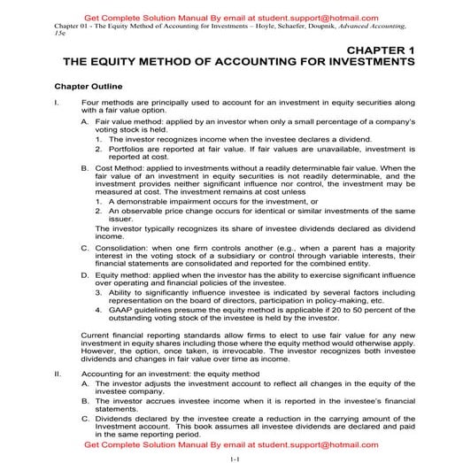 Solution Manual for Advanced Accounting, 15e Joe Ben Hoyle, Thomas ...