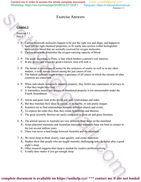 Answers To Exercises In Concise Introduction To Logic 13th Edition By Hurley And Watson Pdf