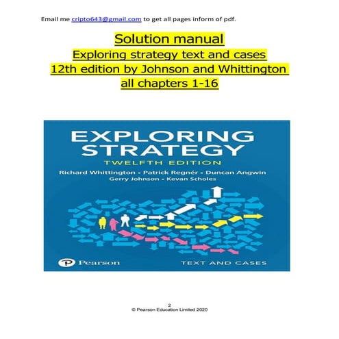Solution manual for exploring strategy text and cases 12th edition ...