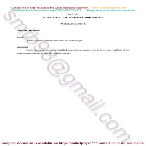 Solutions For Problems In Fundamentals Of Materials Science And