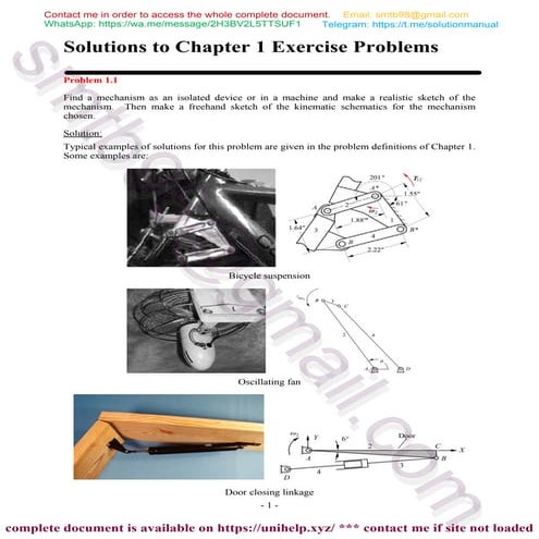 solution manual Design of Machinery: An Introduction to the Synthesis ...