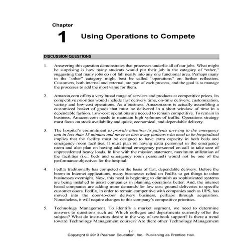 Solution manual for operations management processes and supply chains ...