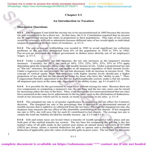 Answers to Problems in Pearson's Federal Taxation 2024, Individuals, 37th Edition by Franklin ...