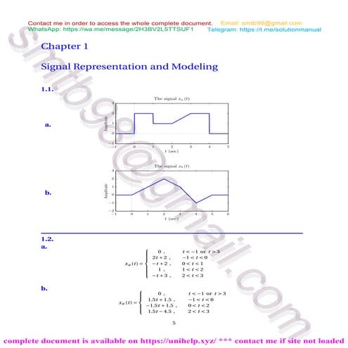 Solutions for Exercises in Signals and Systems by Oktay Alkin | PDF