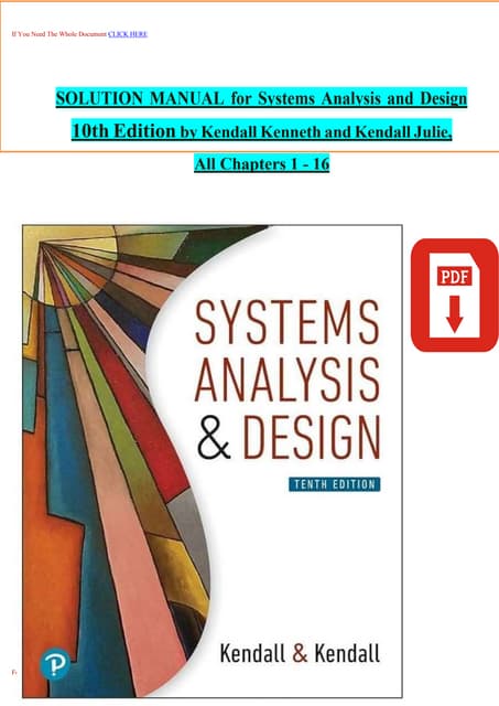 Systems Analysis and Design 8th Edition Kendall Solutions Manual | PDF