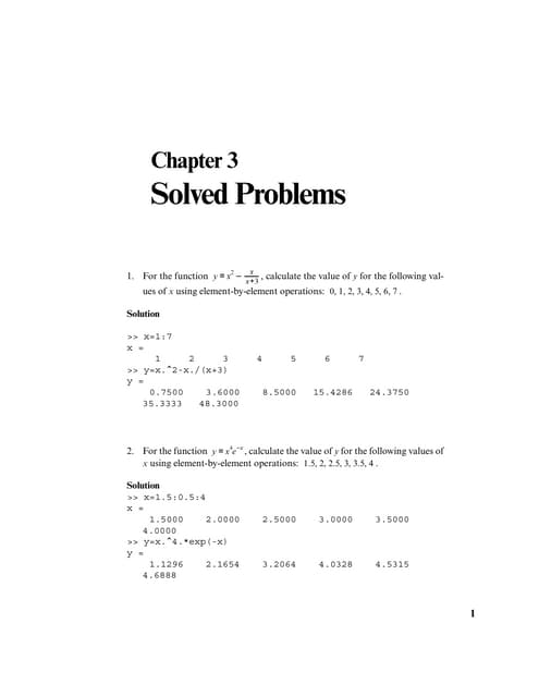 Solution of matlab chapter 2 | PDF