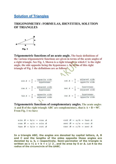 Law of sine and cosines | PPT