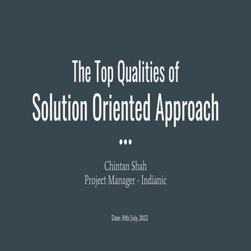 AGILE: Solution Oriented Approach in Leadership | PPTX