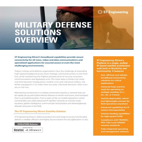 Military Defense Solutions Overview | PDF
