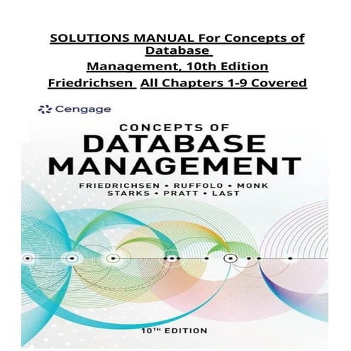 Solutions for Concepts of Database Management, 10th Edition ...