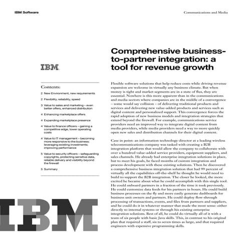 IBM Comprehensive Business-to-Partner Integration | PDF