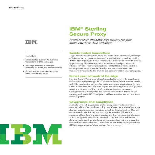 IBM Sterling Secure Proxy | PDF