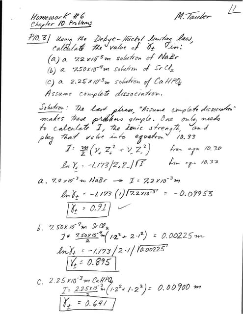 Solutions homework 6 chapter 10 | PDF