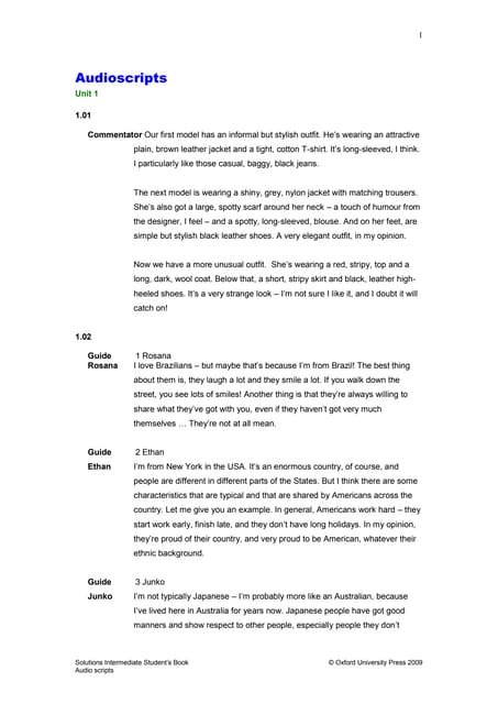 Audio script n°9 pag 26 | PDF