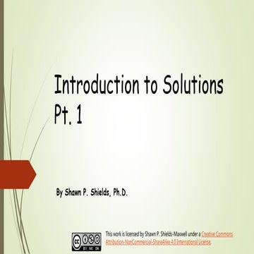 Chem 2 - Introduction to Solutions I | PPTX