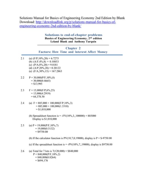 Engineering Economy (Practice Final Exam with solution) | PDF ...