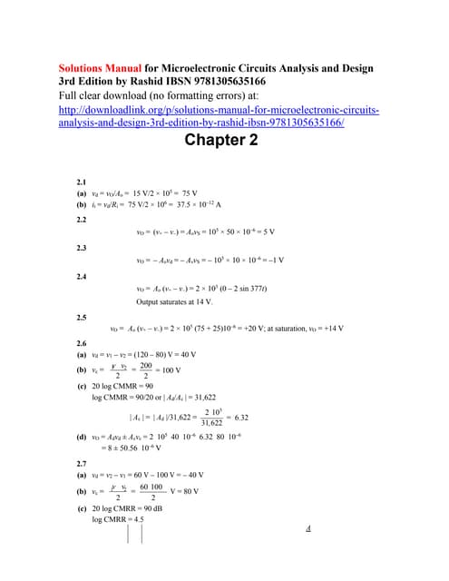 Answers to Problems for Microelectronic Circuits, 8th Edition - Adel Sedra & Kenneth Carless ...