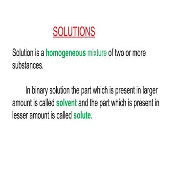 SOLUTIONS chapter grade 12 conscies notes | PPTX