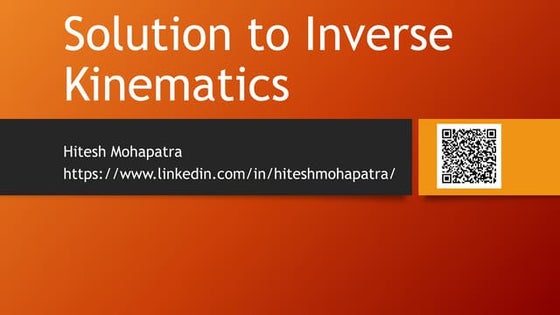 Lecture 6_inverse Kinematics. roboticspdf | PPT