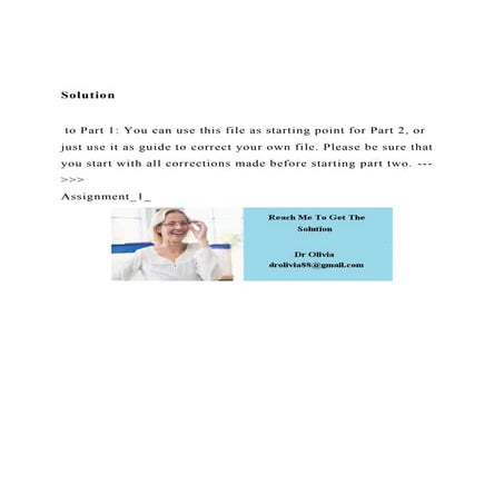 Solution to Part 1 You can use this file as starting point for Part.docx