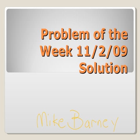 Problem Of The Week Math | PPT
