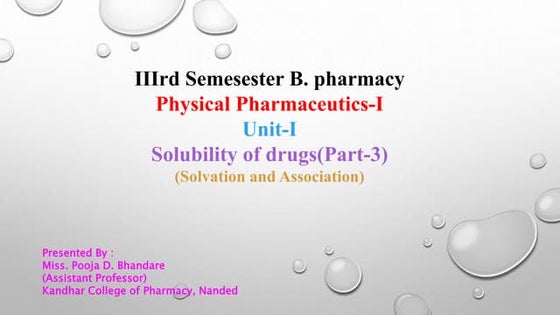 Ideal solubility parameter (solubility of drug part 2) | PPTX