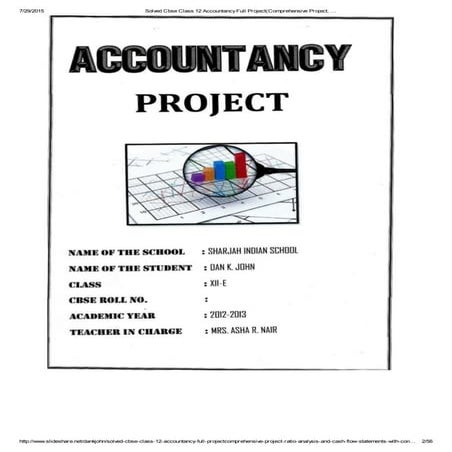 Solved cbse class 12 accountancy full project(comprehensive project ...