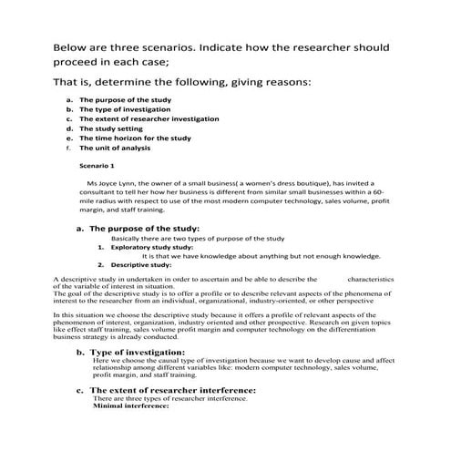 Solved research design uma sekaran | PDF