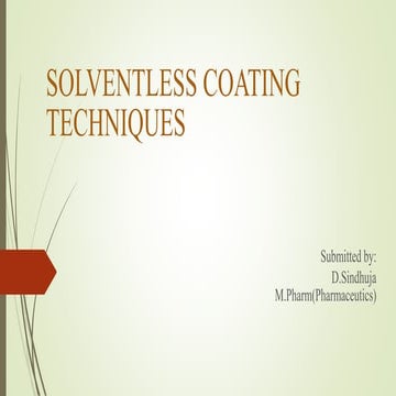 Solventless coating techniques | PPTX