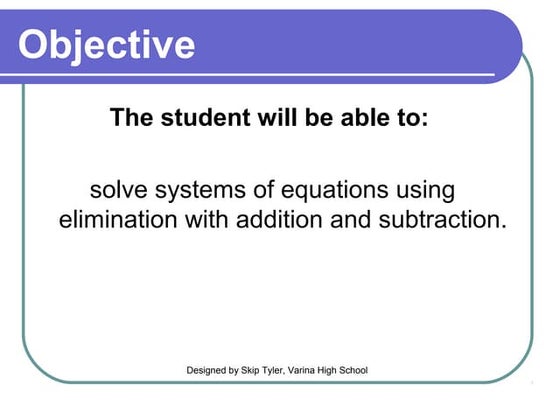 3 2 solving systems of equations (elimination method) | PPTX