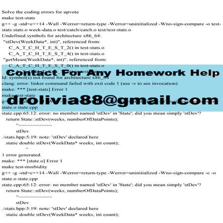 Solve the coding errors for upvotemake test-statsg++ -g -std=c++.pdf ...